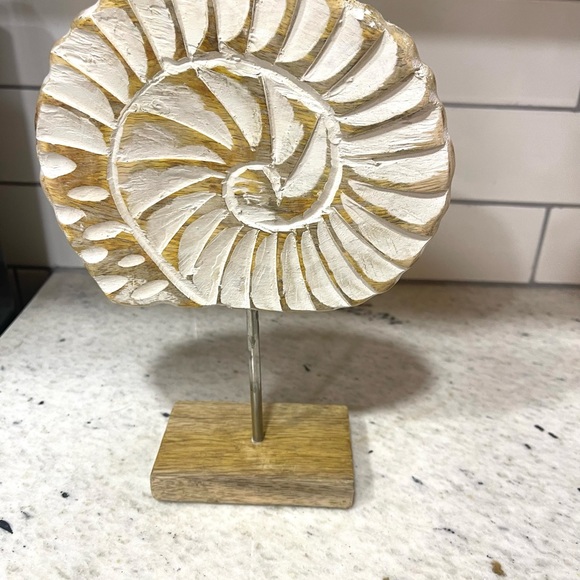 Accents | Set Of 2 Carved Wooden Sea Shells Beach Home Decor | Poshmark